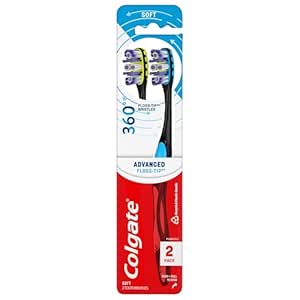 Amazon.com : Colgate 360° Advanced Floss-Tip Soft Bristles Toothbrush ...