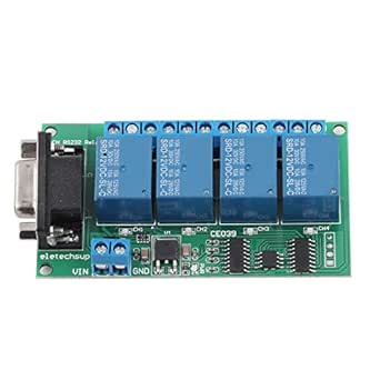 Amazon.com: 4Ch RS232 Relay, 12V 4 Channel DB9 RS232 Relay Board Remote ...