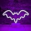LED Neon Bat Lights Purple, Bat Shape Neon Signs Night Lights Battery ...
