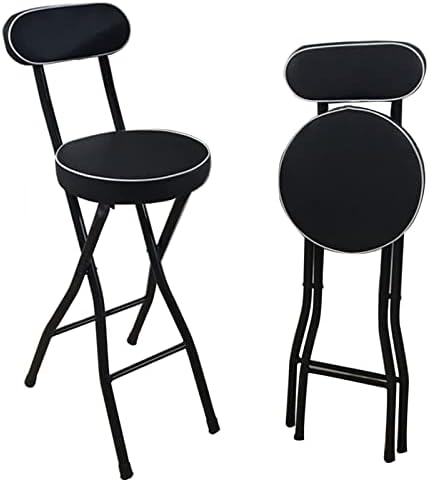 Folding Stool/Padded Folding Bar Stool, Portable Breakfast Kitchen High ...
