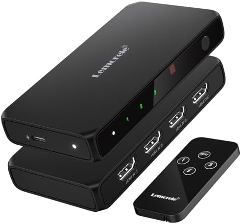 Lemorele 4K HDMI Switch, 3 in 1 Out HDMI Splitter, Triple Multiview ...