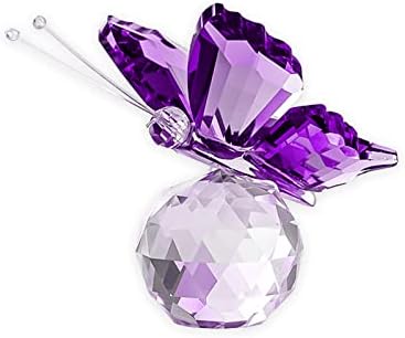 Crystal Butterfly,Crystal Glass Purple Butterfly with Ball Base ...