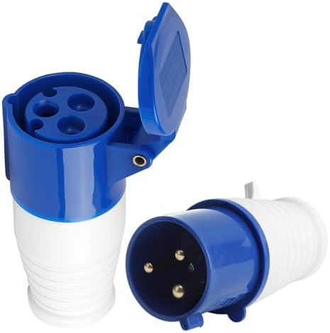 2PCS 32Amp Plug Socket, 32Amp Industrial Connector 1-Phase 3 Pin Plug ...