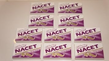 Amazon.com: 50 NACET STAINLESS Double Edge Razor Blades by 7 O'clock ...