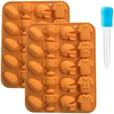 Amazon.com: Hewomate Football Chocolate Mold, 2 Pack Football Candy ...