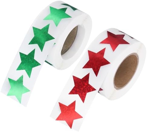 Amazon.com : uxcell 1000Pcs Glitters Star-Shaped Stickers 1 Inch Coding ...
