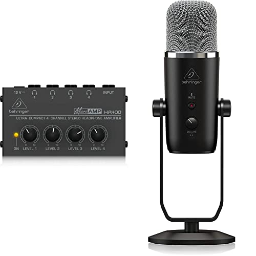 Behringer MICROAMP HA400 Ultra-Compact 4 Channel Stereo Headphone ...