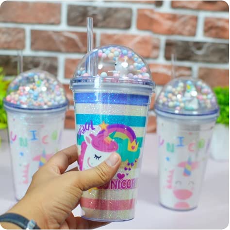 MM RETAILS Acrylic Frosted Sipper With Straw, Sipper Glass With Straw ...