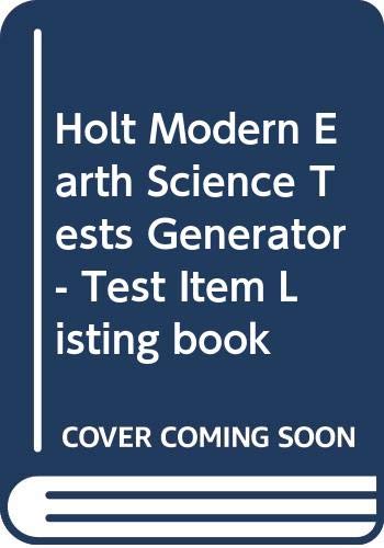 Holt Modern Earth Science Tests Generator - Test Item Listing book ...