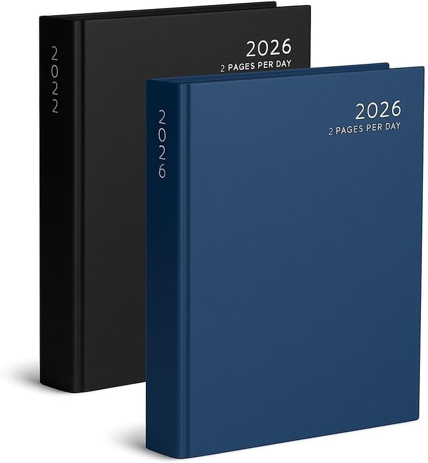 2026 A4 Hardcover 2 Pages Per Day Diary Classic Planner Appointment ...