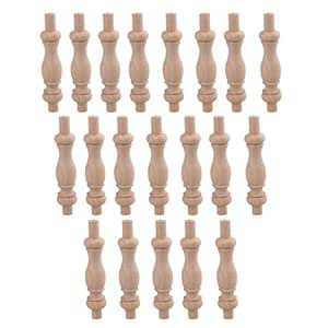 Mxfans 20pcs Decorative Art Wood Spindle Unfinished Wood Craft Spindles ...