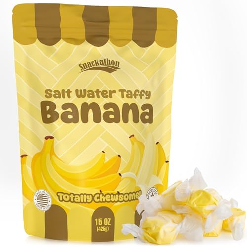 Amazon.com : Snackathon Salt Water Taffy Single Flavor, Banana, Bulk ...