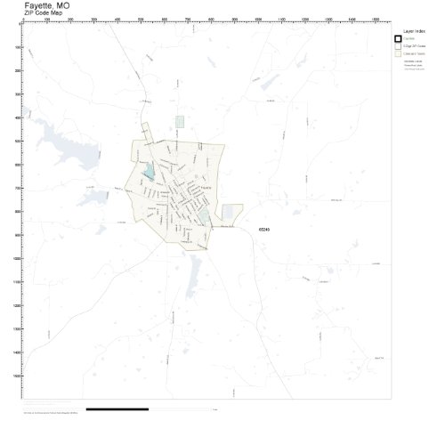 ZIP Code Wall Map of Fayette, MO ZIP Code Map Not Laminated: Amazon.com ...