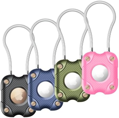 4 Pack Airtag Holder with Wire Cable, Secure Lock Airtag Keyring,IPX7 ...