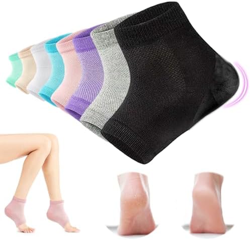 Amazon.com : 8Pairs Moisturizing Gel Heel Socks, Silicone Heel Socks ...