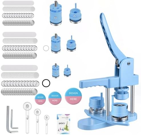 Amazon.com: 300pcs Button Pin Maker Machine Multiple Sizes 1''+1.25''+2.25'' Badge Button Press ...