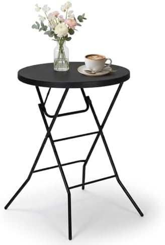 Amazon.com: GlowitLian 32" Round Folding Table, Portable Bar Height ...