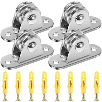 4Pcs Small Pulley Block Silent Pulley Wheel, Sturdy Steel Duplex ...