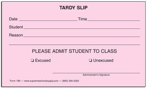 Blank Detention Slip Pink