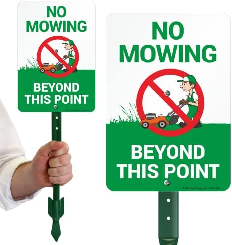 Amazon.com: 2 Pack Please Do Not Mow Metal Signs with Stake, 10" x 10 ...
