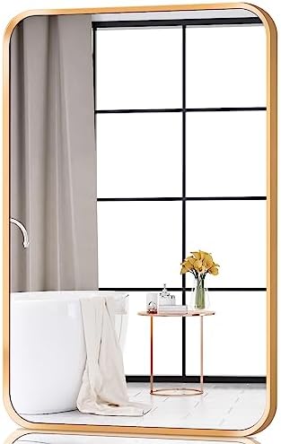 Amazon.com: Muzuli 20x30 inch Black Framed Rectangle Mirror Bathroom ...