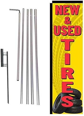 Amazon.com : New and Used Tires Advertising Rectangle Feather Banner ...