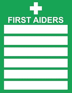 Office Notice First Aider Names V5 Warning Sign Self Adhesive Gloss ...