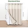 Amazon.com: eachope Extra Long No Hooks Needed Linen Textured Shower Curtain with Snap-in Fabric ...