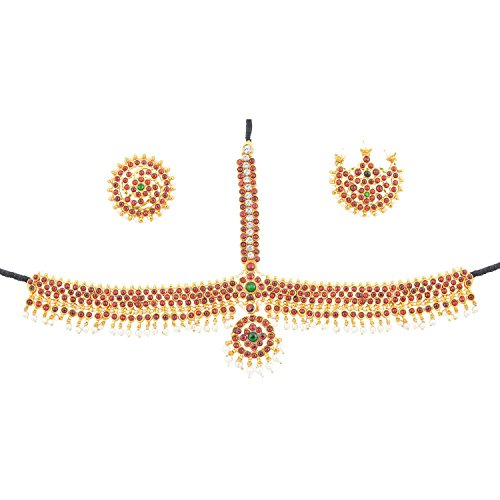 Buy Gold Finish Kempu Head Set Along with Sun and Moon at Amazon.in