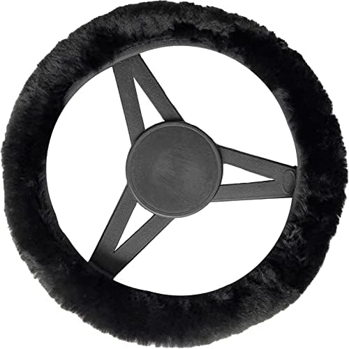 Amazon.com: Natural Sheepskin Steering Wheel Cover for Women and Men ...