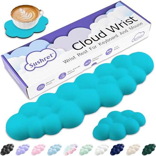Sushret Cloud Wrist Rest Keyboard, Cloud Keyboard Wrist Pad Set with PU ...