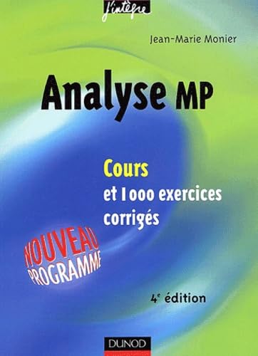 Amazon.fr - Cours de mathématiques - Analyse MP - Cours et exercices corrigés - Monier, Jean ...