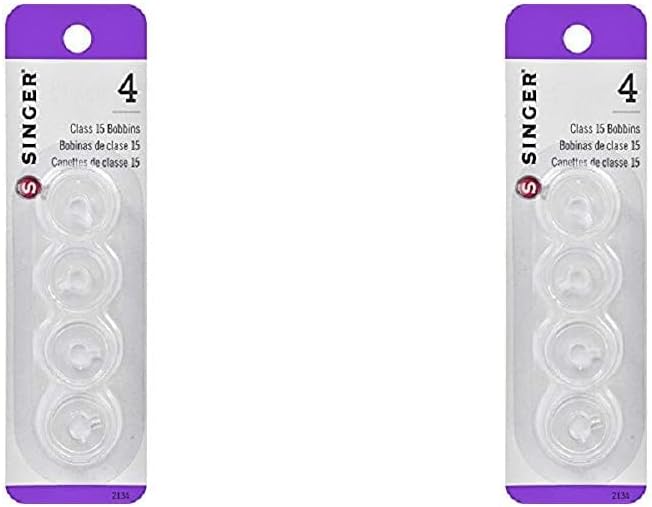Amazon.com: SINGER Bobbins Class 15 Transparent, 4-Count (Pack of 2)
