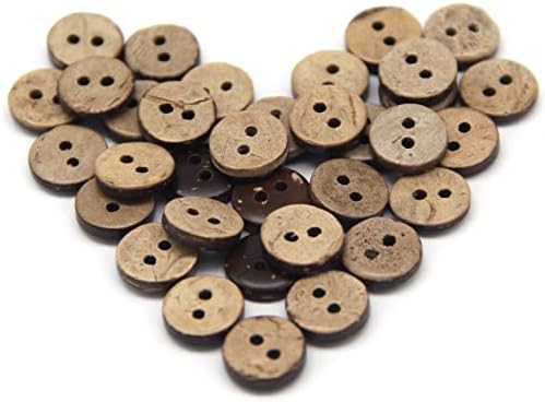 Amazon.com: Kbraveo 150 pcs 1 inch New Thick Coconut Shell 2 Holes Button Coconut Shell Buttons ...