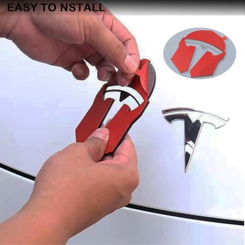 Snapklik.com : YHCDSEA For Tesla Model 3 Y Front Logo Sticker, Metal T ...