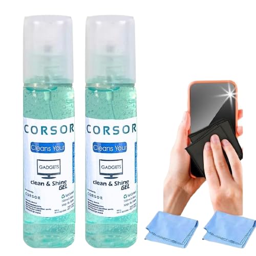 CORSOR Screen Cleaner Spray Kit with Premium Microfiber Cloth (Pack of ...