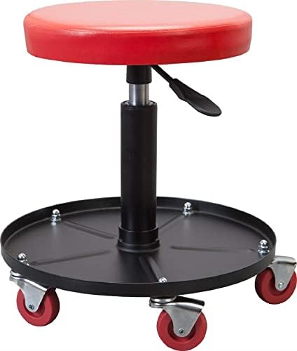 Torin BIG RED JACKS TR6300 Red Rolling Creeper Garage/Shop Seat: Padded Mechanic Stool with Tool ...