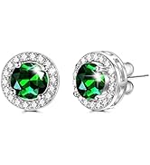 Amazon.com: AOBOCO Sterling Silver Blue Bella Earrings Embellished with ...