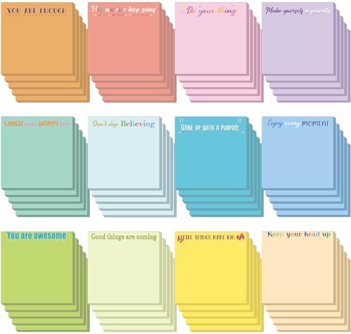 Amazon.com : Zonon 60 Pcs Inspirational Sticky Notes 3 x 3 Inch ...