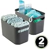 Amazon.com: mDesign Deep Plastic Bathroom Bin with Handles - Storage ...
