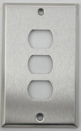 Brushed Satin Stainless Steel 1 Single Gang Wall Plate for 3 Despard ...