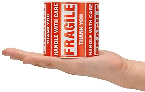 INKWARE Fragile Stickers - 3"x 2" Strong Adhesive Red Fragile Labels ...