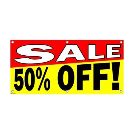 Amazon.com : Sale 50% Percent Off - Store Retail Business Sign Banner ...