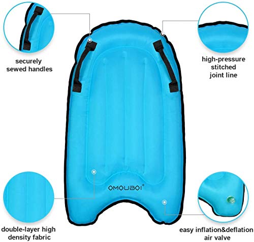 OMOUBOI Inflatable Boogie Boards for Beach Portable Bodyboard with ...