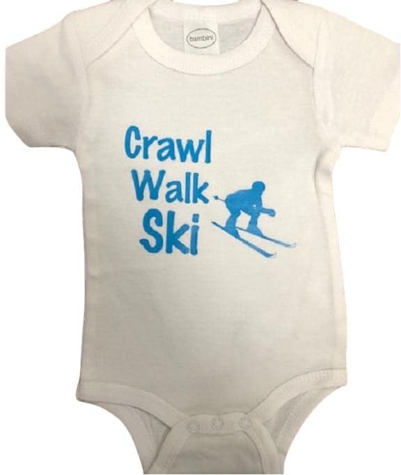 Amazon.com: crawl walk ski baby skiing onesie ® one piece infant ...
