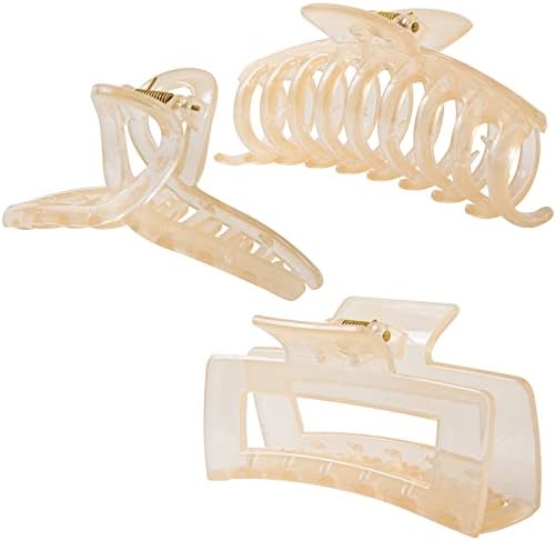 Amazon.com : Kitiin Beige Hair Claw Clips for Thick/Fine/Thin Hair ...