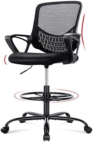 Amazon.com: Drafting Chair Ergonomic Tall Office Chair Standing Desk ...