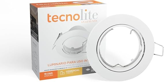 Tecnolite - Lámpara Downlight de Techo Para Empotrar con Base GX5.3 ...