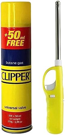 BML 1 x BBQ Lighter with Clipper Gas Canister 300ml Capacity Refillable ...