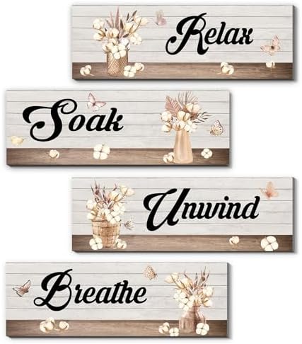 Amazon.com: Maxkes 4 Pcs Home Wall Signs for Living Room Bedroom, Home ...